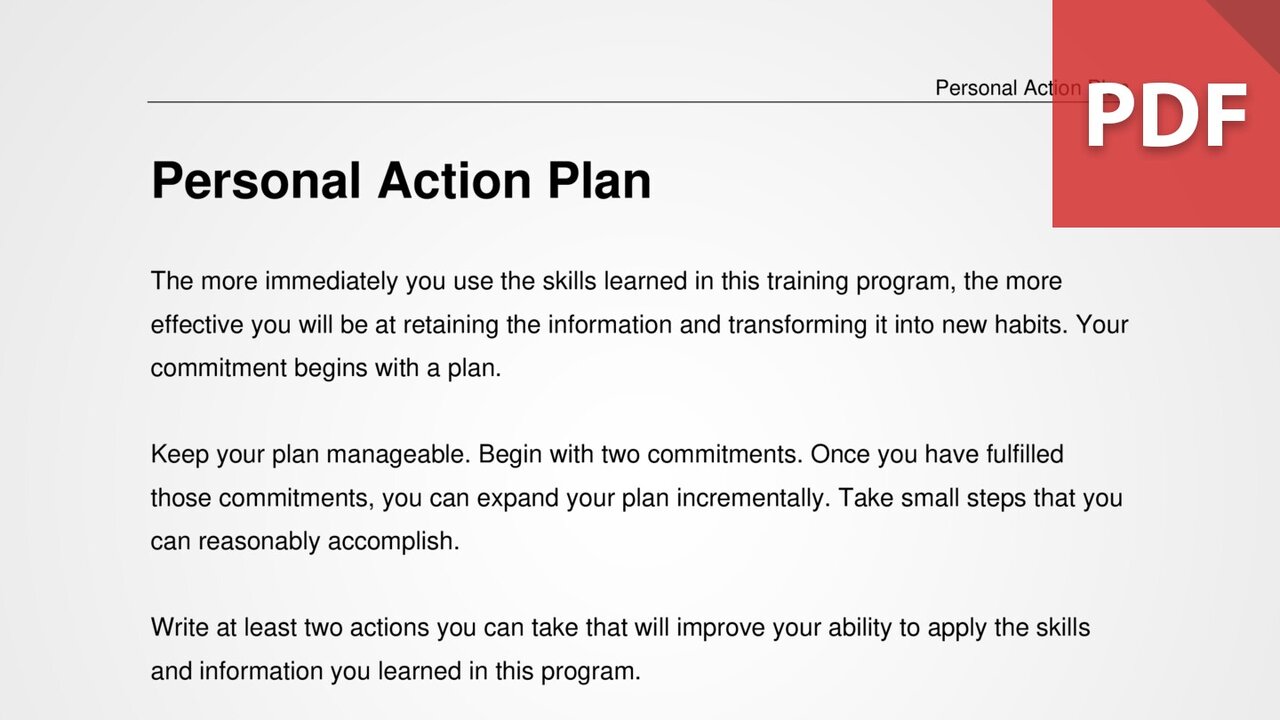 Personal Action Plan